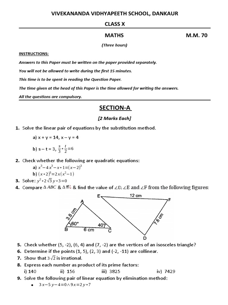 Maths 10th | PDF | Mathematics | Elementary Mathematics