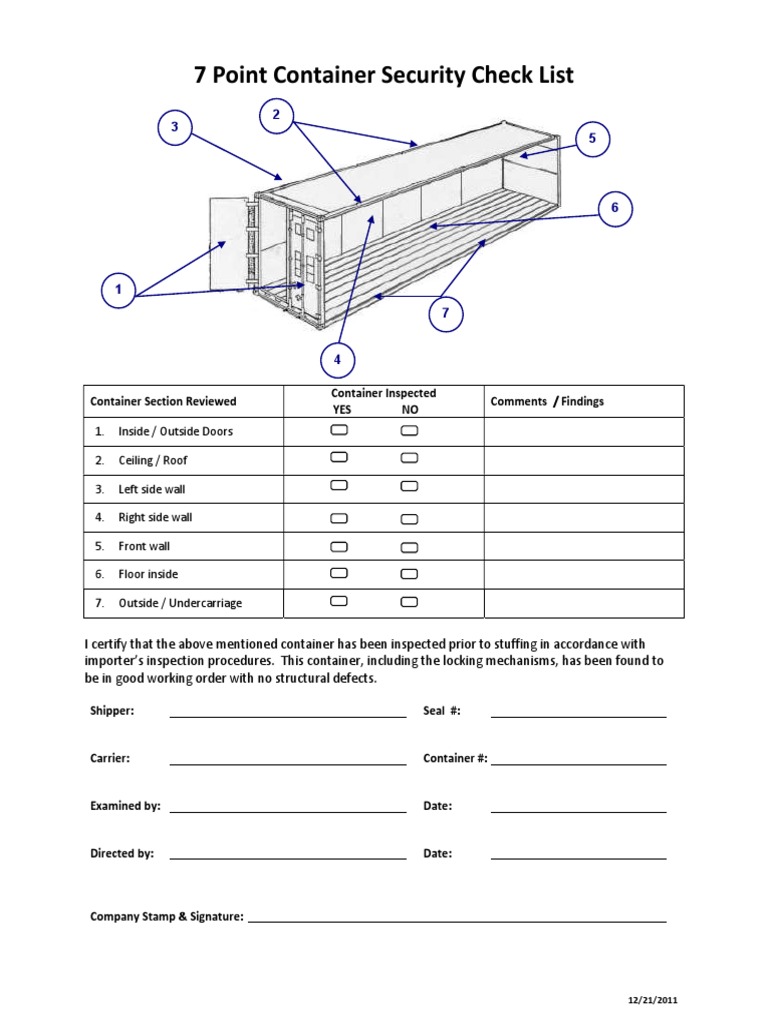 7 Point Container Inspection | PDF