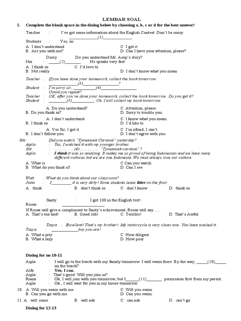 Soal PAS B.Ing Kelas 8 K13 | PDF | Libraries | Food Industry
