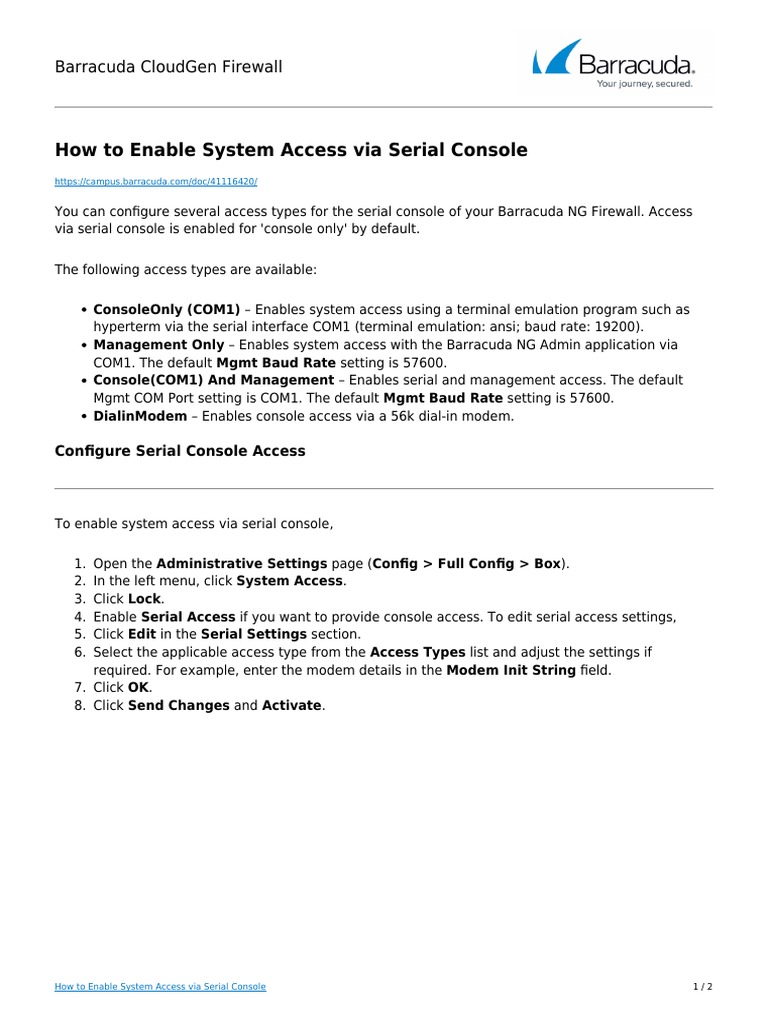 How+to+Enable+System+Access+via+Serial+Console | PDF
