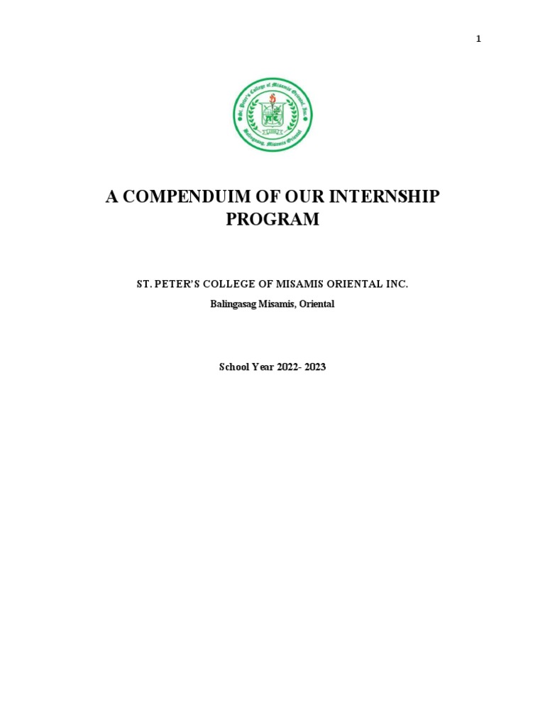 A Compenduim of Our Internship Program | PDF | Wellness