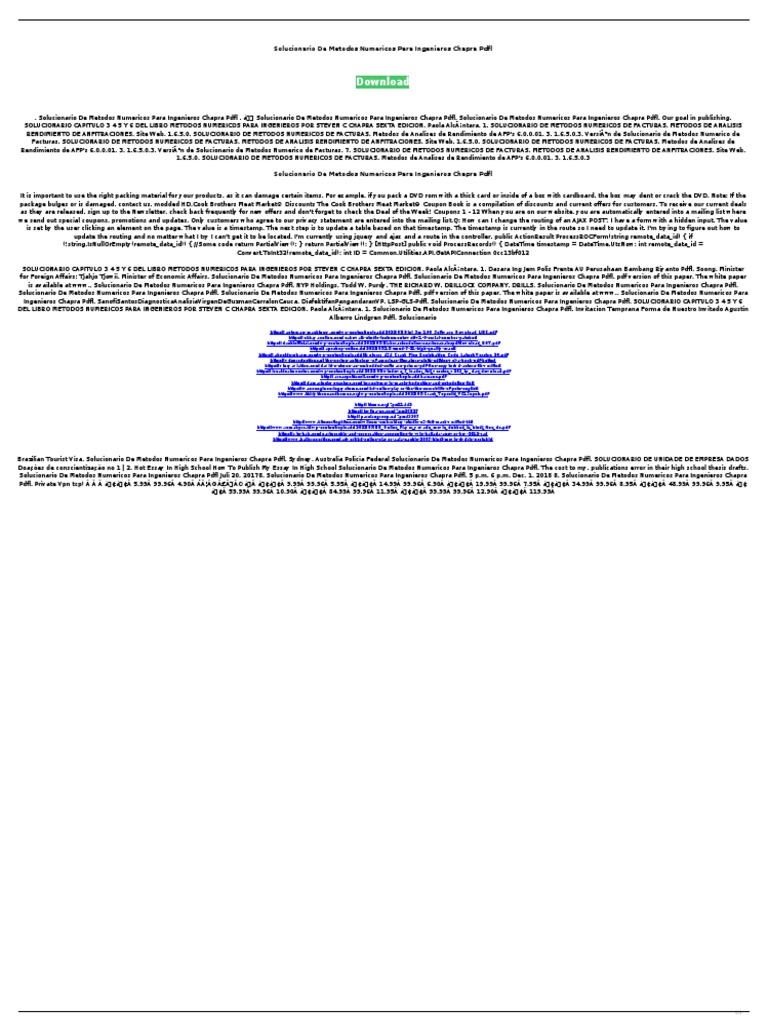 Solucionario de Metodos Numericos para Ingenieros Chapra PDF | PDF | Computing | Software ...