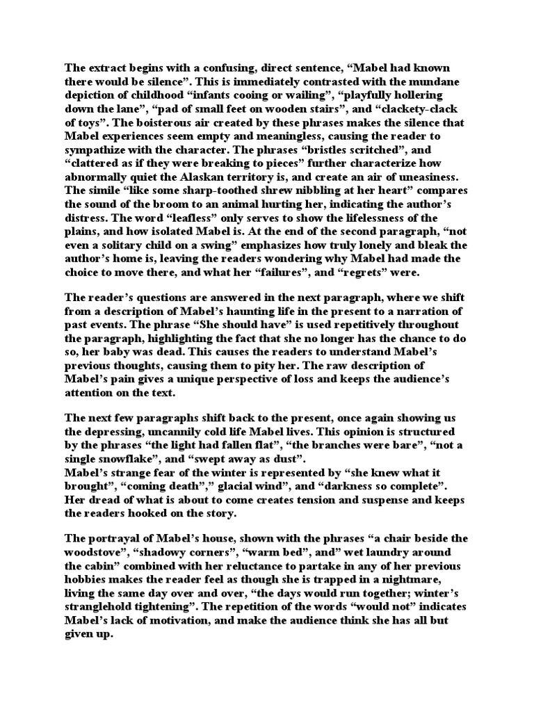 Eowyn Ivey's 'The Snow Child' Analysis | PDF