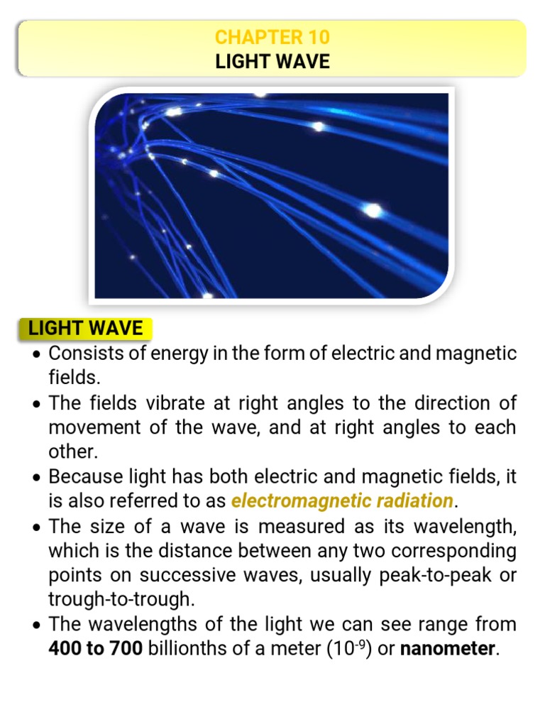 Chapter 10 Light Waves | PDF | Light | Electromagnetic Spectrum