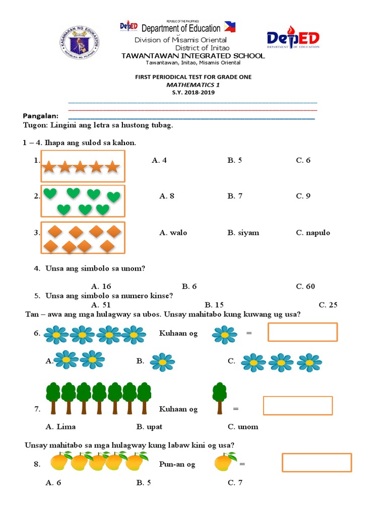First Periodical Test in Math | PDF