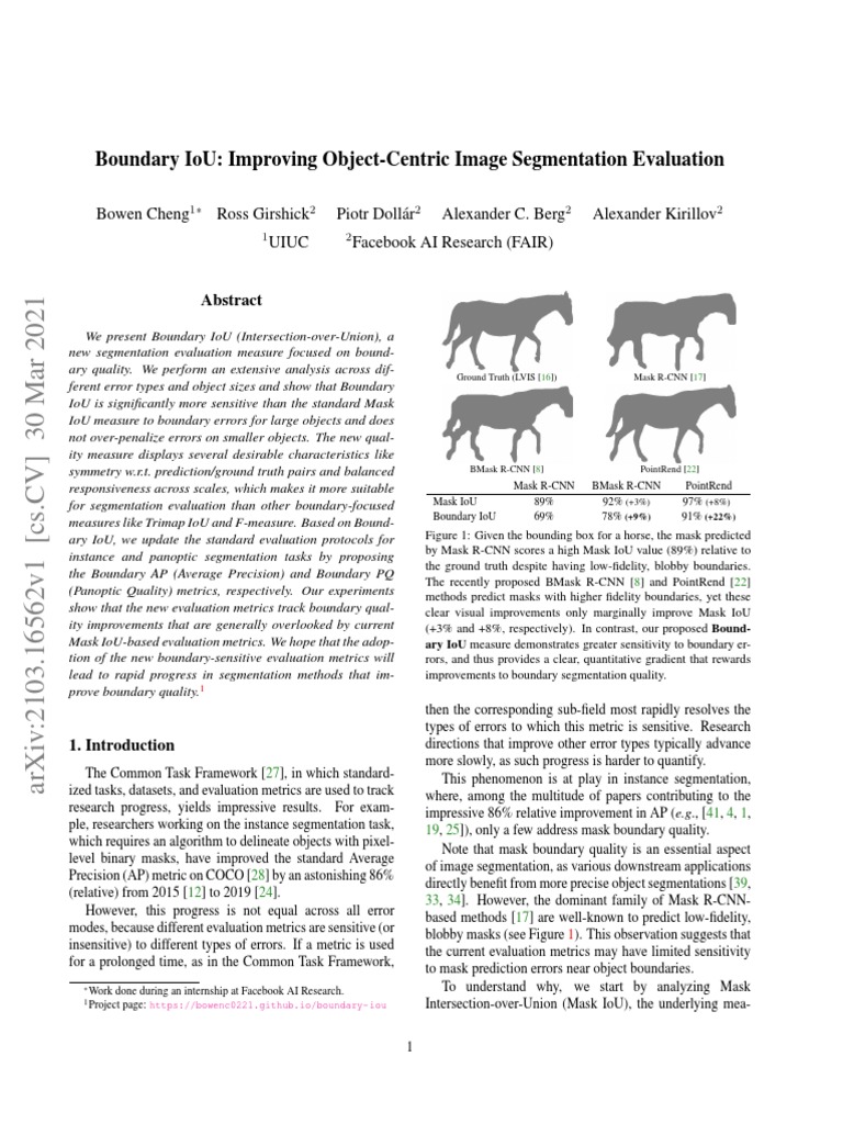Boundary IOU | PDF | Image Segmentation | Accuracy And Precision