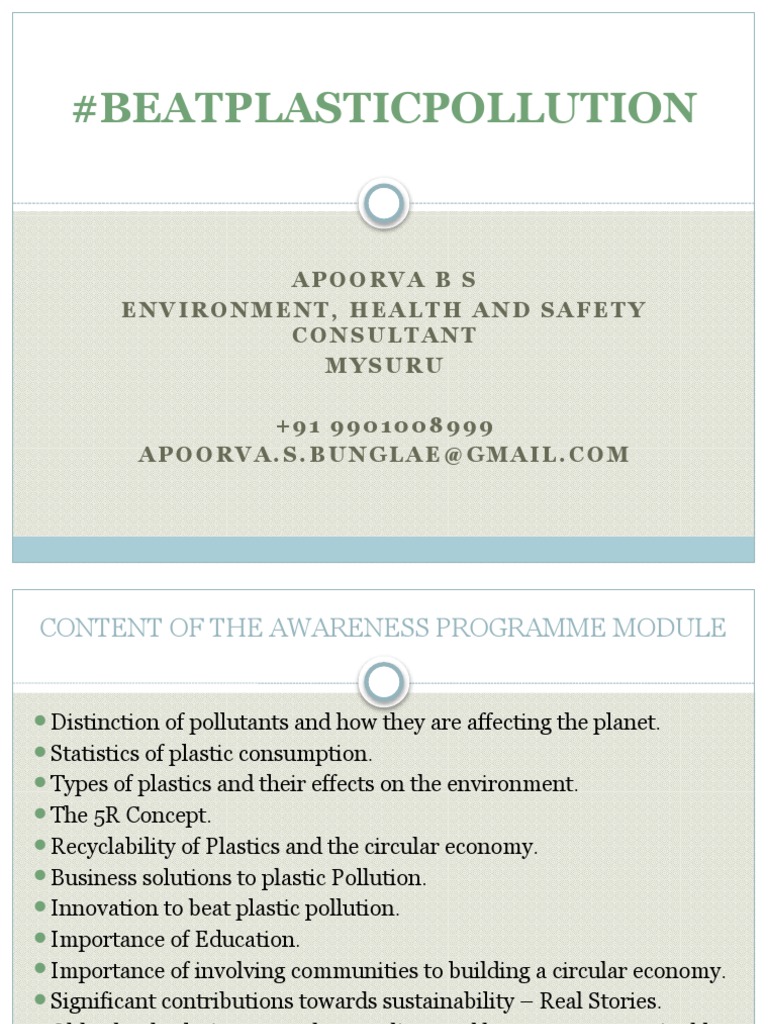 #BeatPlasticPollution Awareness Campaign (Proposal) | PDF ...