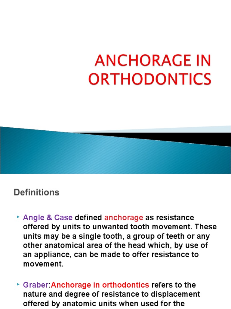 Anchorage in Orthodontics | PDF | Dental Anatomy | Tooth