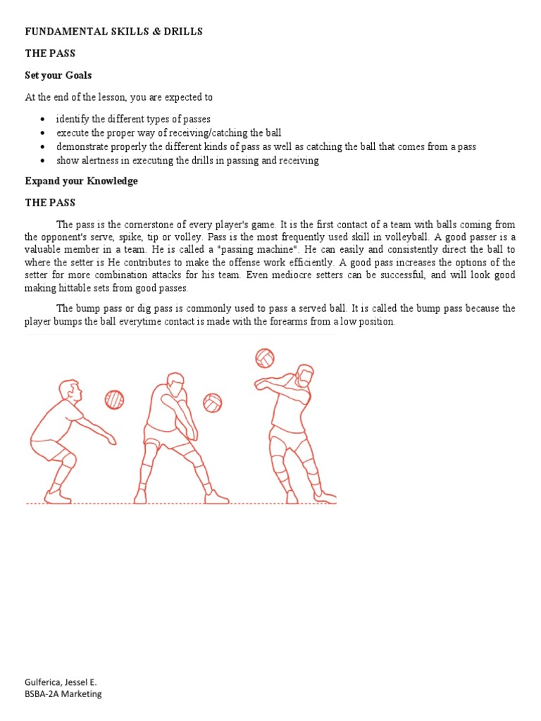 Lesson 7B The Pass | PDF | Volleyball | Hand