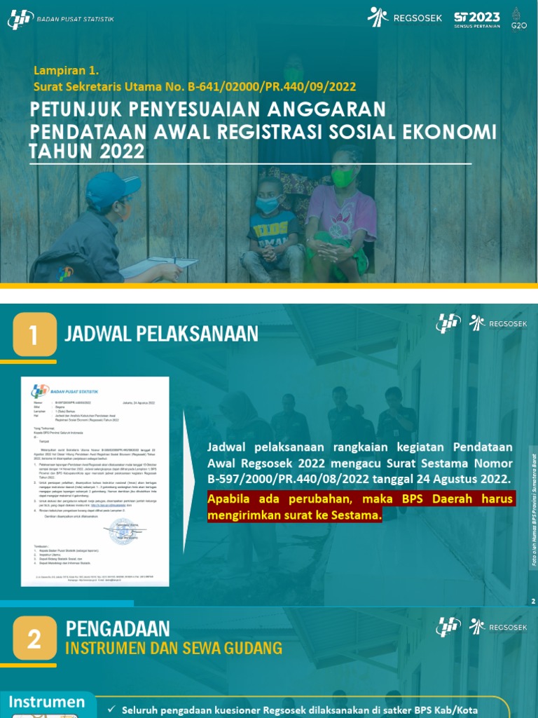 B-641 Lampiran Surat Penyesuaian POK Regsosek | PDF
