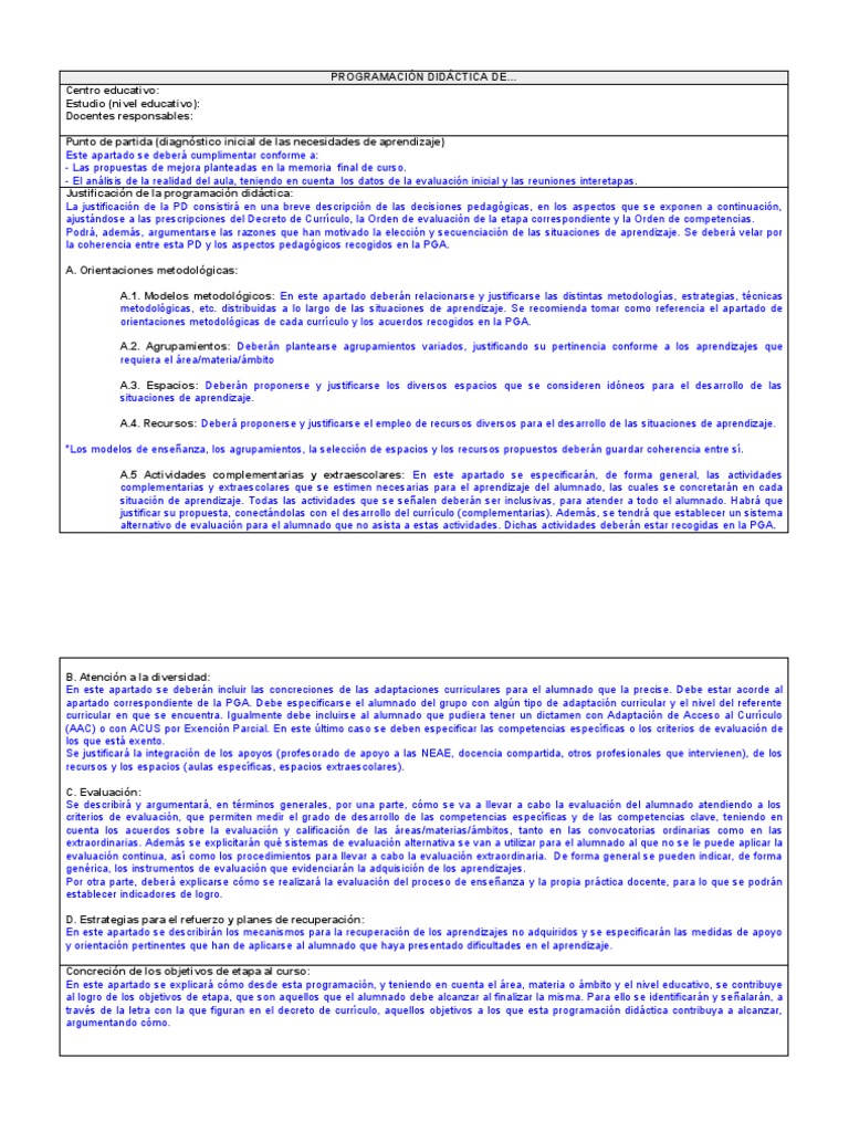 Plantilla Diseno PD Lomloe Con Orientaciones | PDF | Evaluación | Plan de estudios