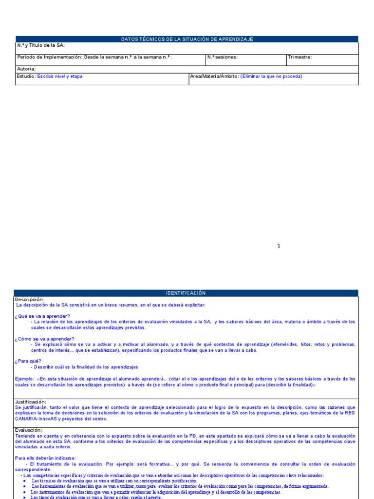 Plantilla Diseno Sa Lomloe Con Orientaciones | PDF | Evaluación | Plan de estudios