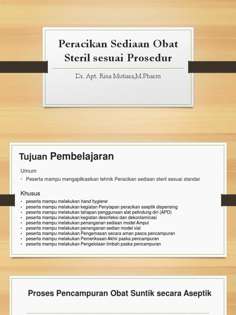 Peracikan Sediaan Obat Steril Sesuai Prosedur2 | PDF