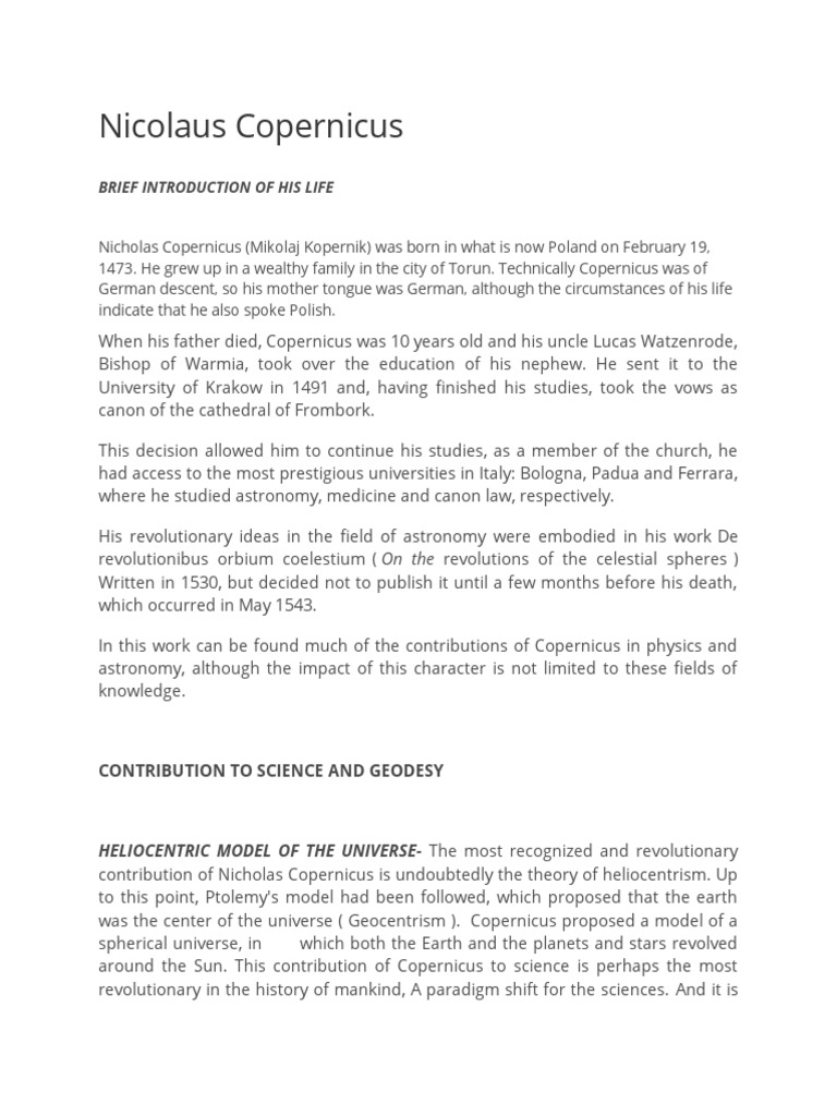 Nicolaus Copernicus | PDF | Nicolaus Copernicus | Planets