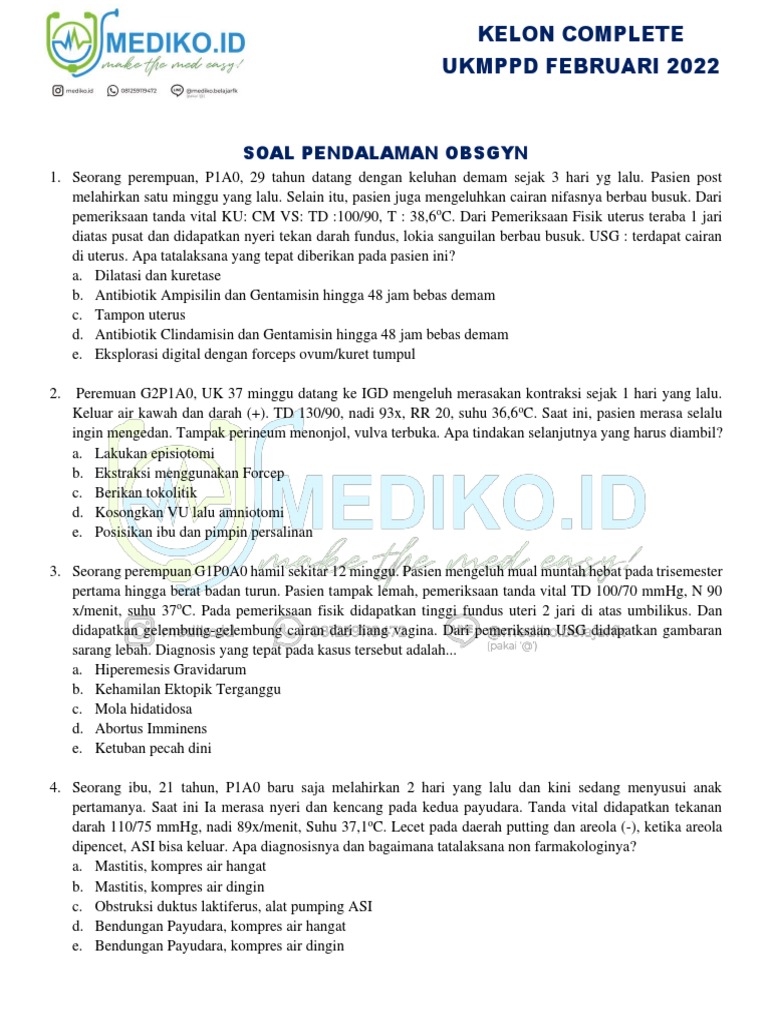 Soal Pendalaman Obgyn | PDF