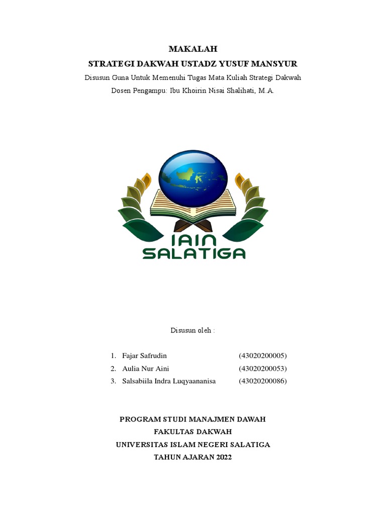 Makalah Strategi Dakwah UIN Salatiga | PDF Makalah Strategi Dakwah UIN Salatiga | PDF