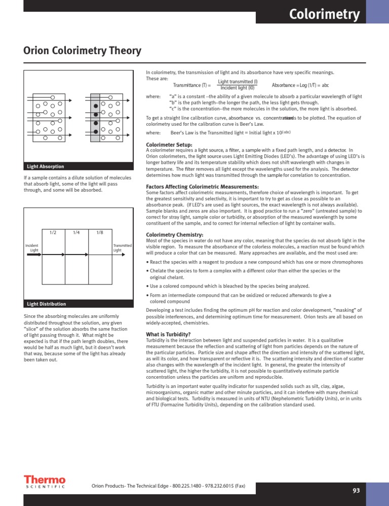 Colorimetri Theory | Download Free PDF | Absorbance | Light