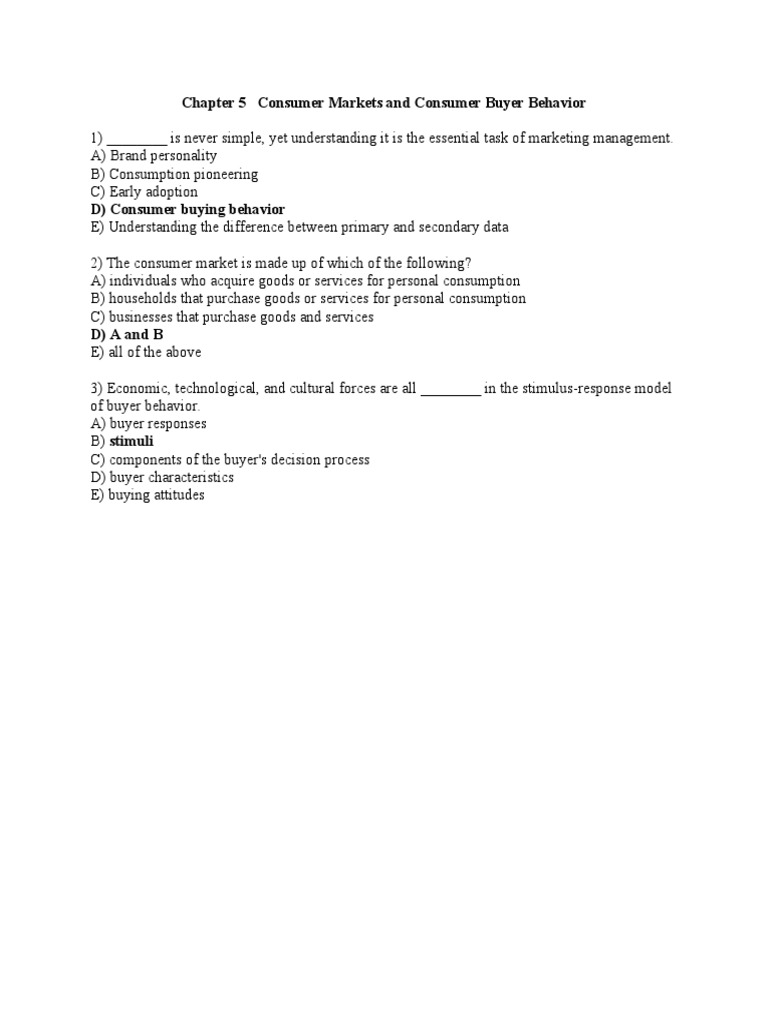 Chapter 5 Consumer Markets and Consumer Buyer Behavior | PDF | Consumer ...