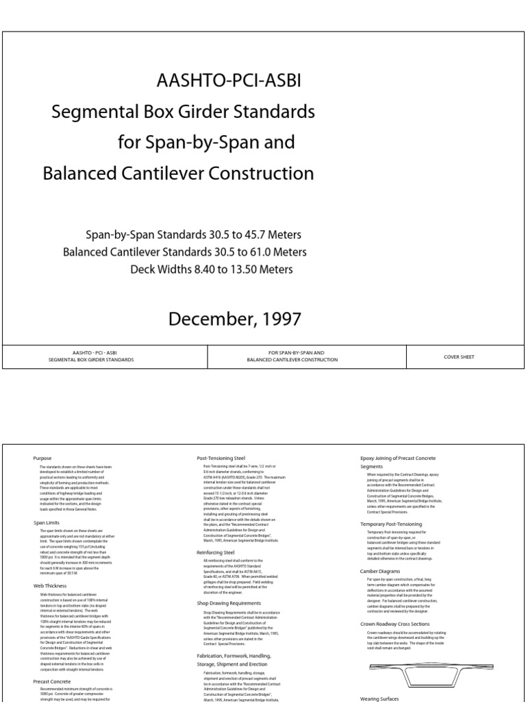 Standar Box Girder Aashto | PDF | Prestressed Concrete | Concrete