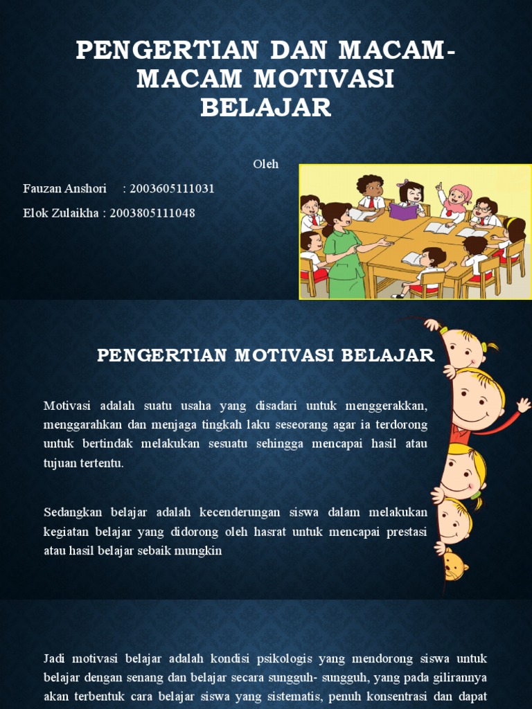 Pengertian Dan Macam-Macam Motivasi Belajar | PDF Pengertian Dan Macam-Macam Motivasi Belajar | PDF