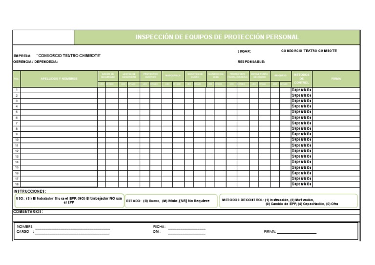 Anexo 3 - Formato de Inspeccion de Epps | PDF