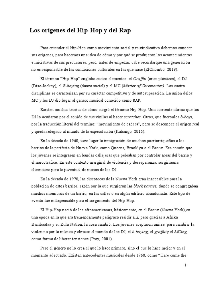 Historia Del Hiphop y El Rap | PDF | Música hip-hop | Disc jockey