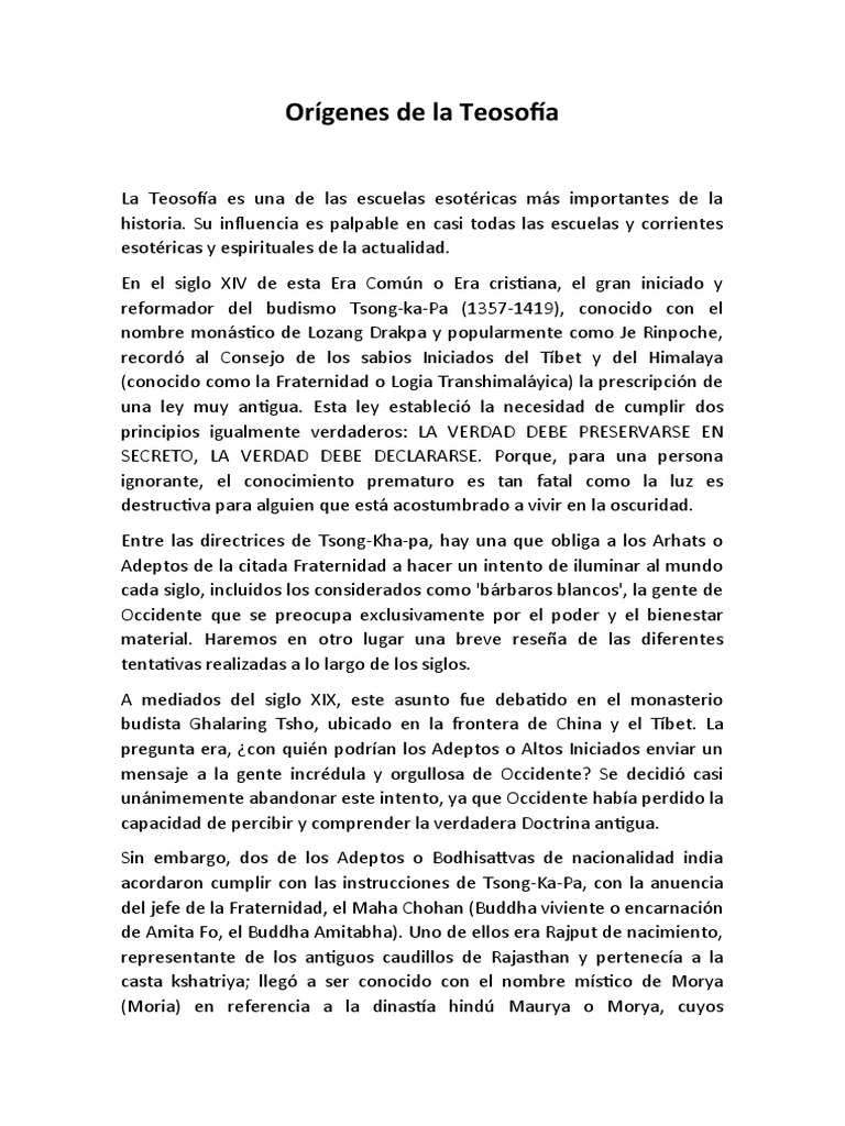 Origenes de LA TEOSOFÍA | PDF | Helena Blavatsky | Alma