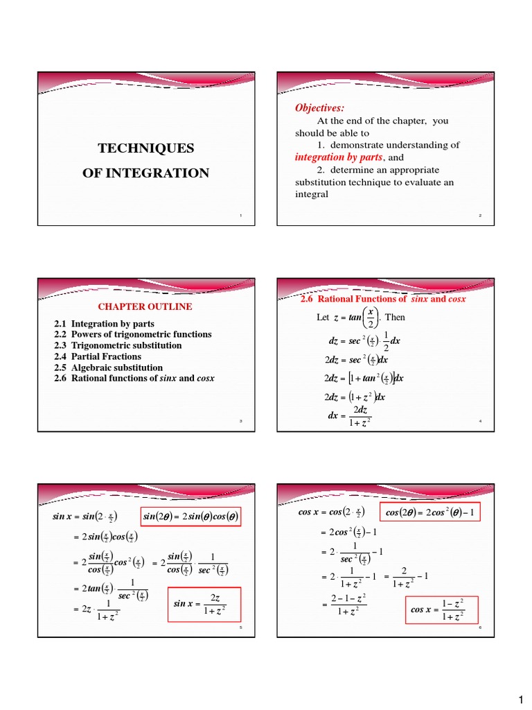 Integration Techniques for Sin and Cos | PDF | Trigonometric Functions ...