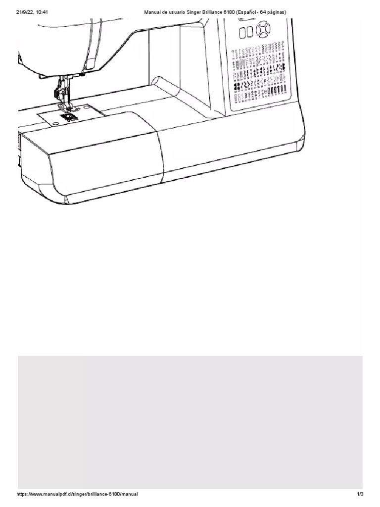 Manual de Usuario Singer Brilliance 6180 (Español - 64 Páginas) | PDF
