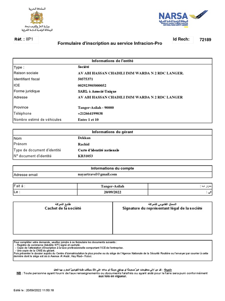 Inscription et CGU Infraction-Pro | PDF | Application | Propriété ...