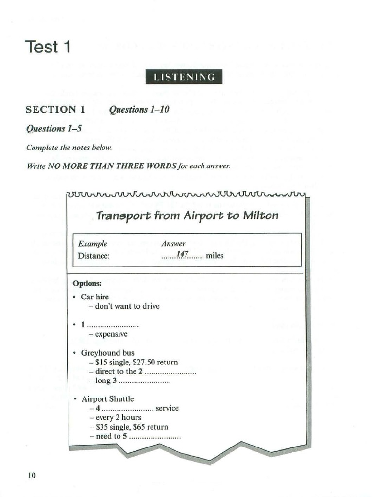 IELTS Listening-&-Reading Listening C7 Test-1 Questions | PDF