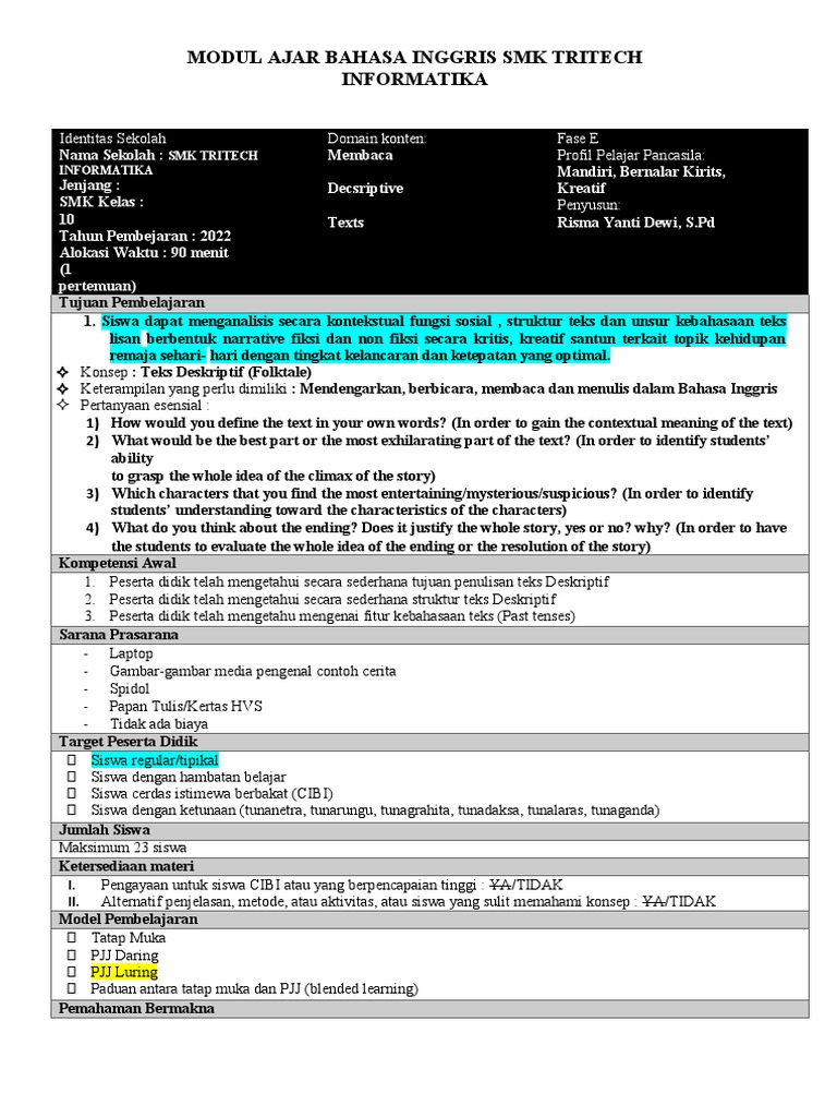 Modul Descriptive Text - Copy-1 | PDF