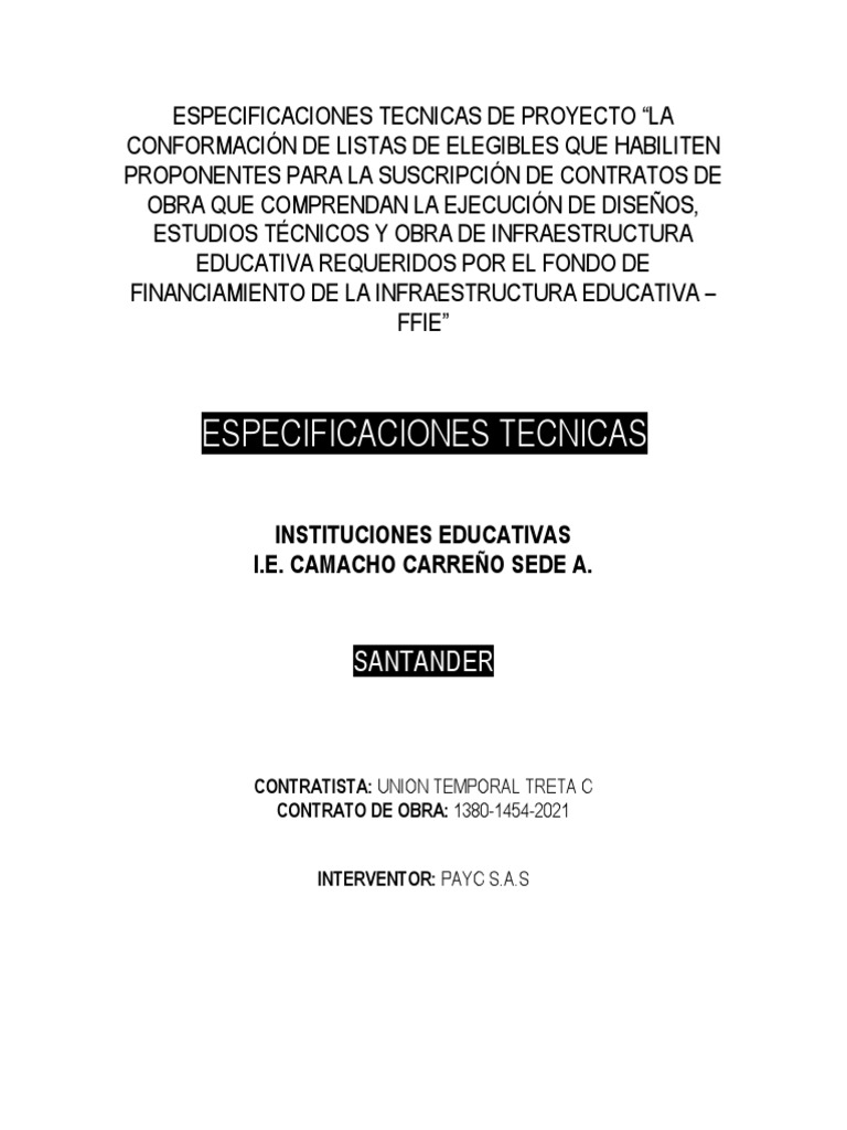 Anexo 2. Especificaciones Tecnicas Obras Complementarias | PDF | Tubería (transporte de fluidos ...