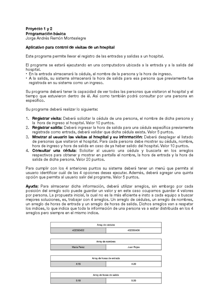 Proyecto 1 y 2 | PDF | Programa de computadora | Programación
