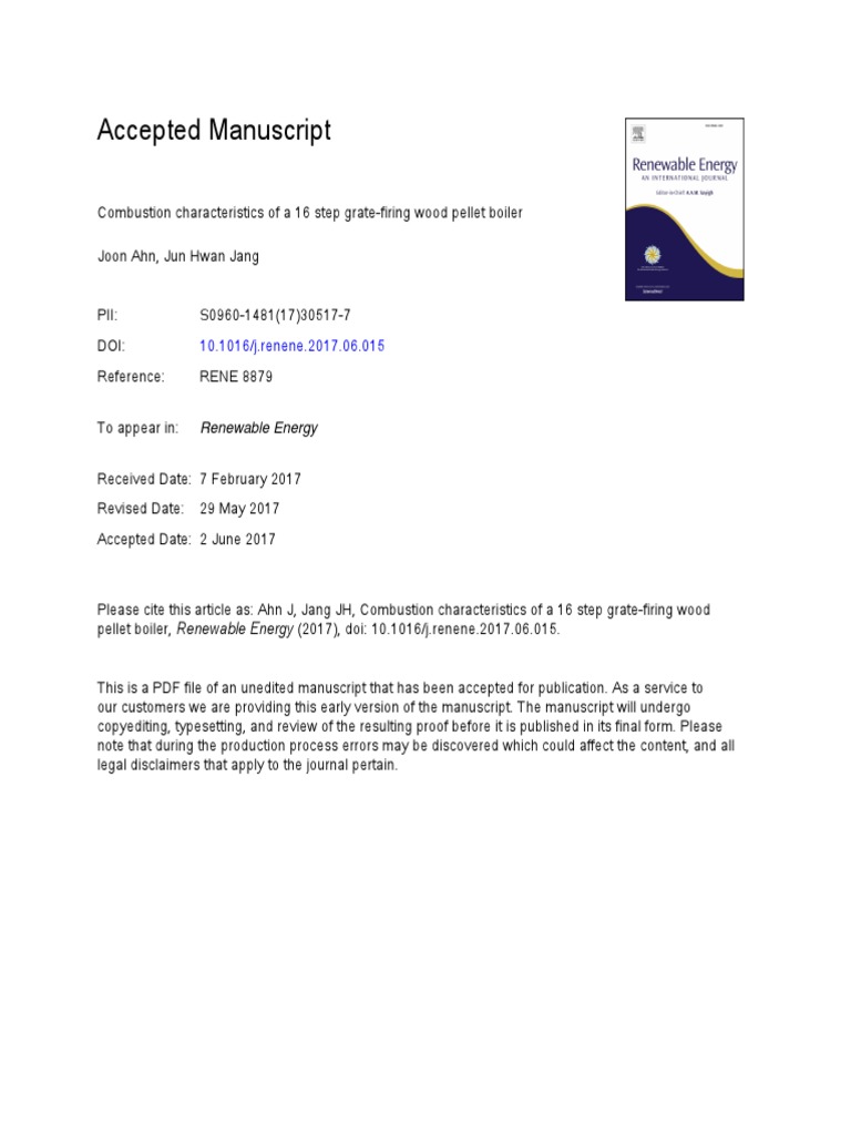 Combustion Characteristics of A 16 Step Grate Firing Wood Pellet Boiler ...