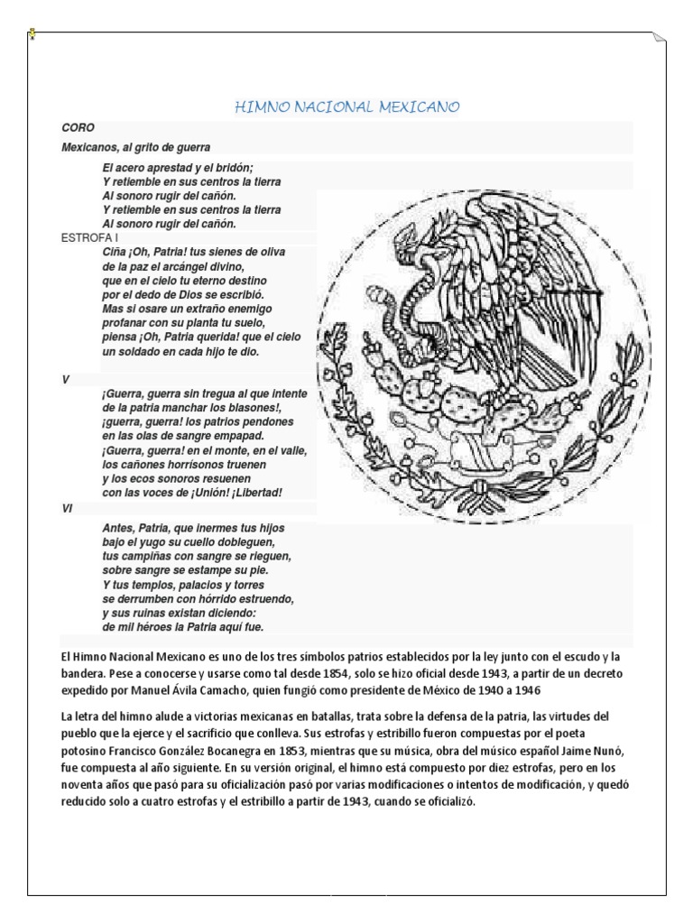 Himno Nacional Mexicano y Estado de México | PDF