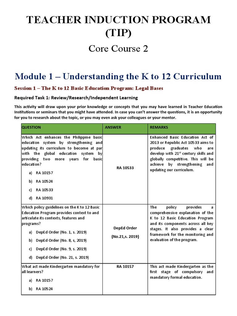 Tip Course Book 2 | Download Free PDF | Teaching Method | Curriculum