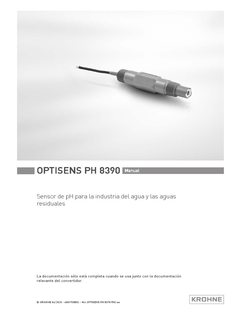 1 Manual PH Optisens-Ph-8390 | PDF | Cable coaxial | Sensor