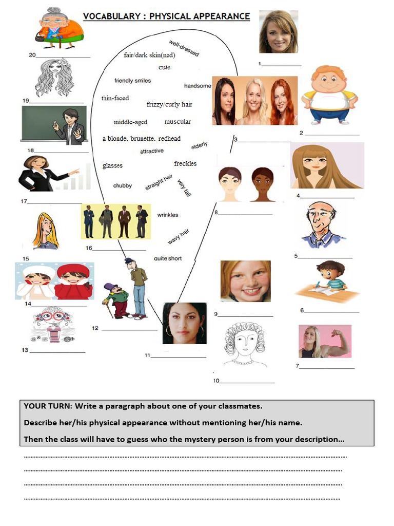 Vocabulary Worksheet PHYSICAL APPEARANCE | PDF | Religion ...