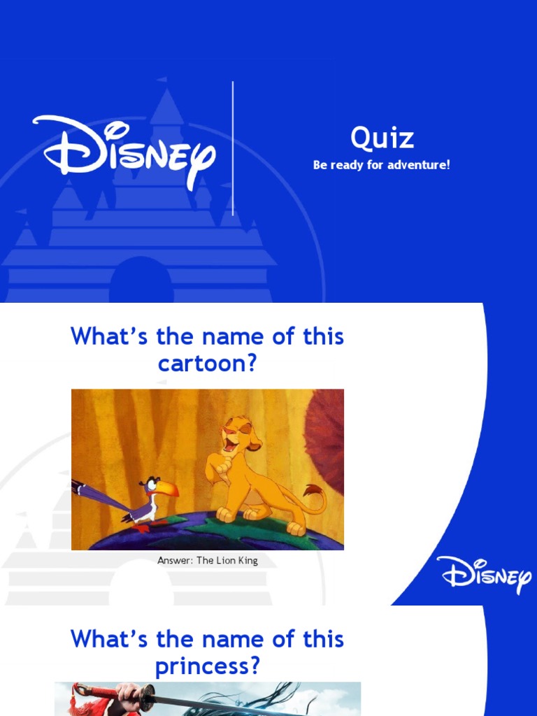 Disney Trivia Quiz Questions | PDF
