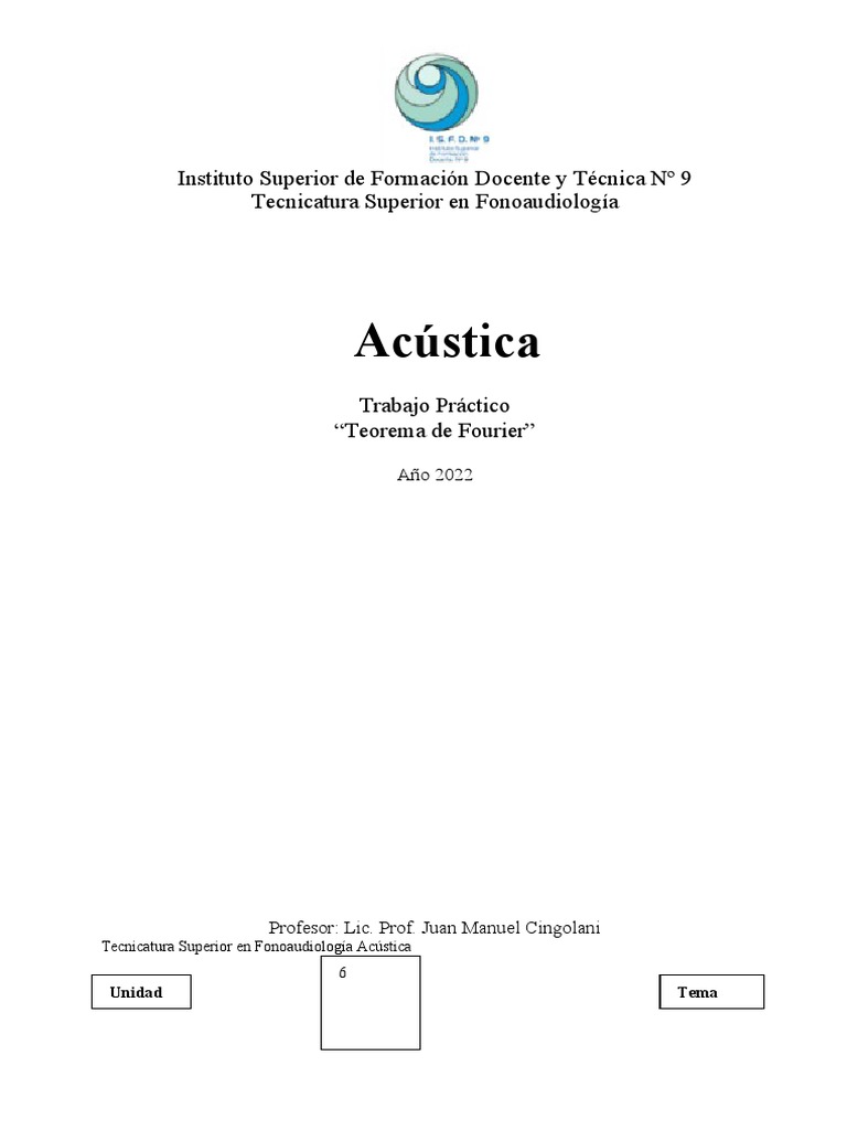 TP Grupal 1 Acustica | Descargar gratis PDF | Frecuencia | Sonido