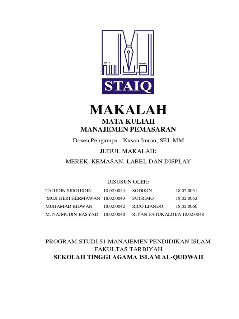 Merek, Kemasan, Label Dan Display | PDF