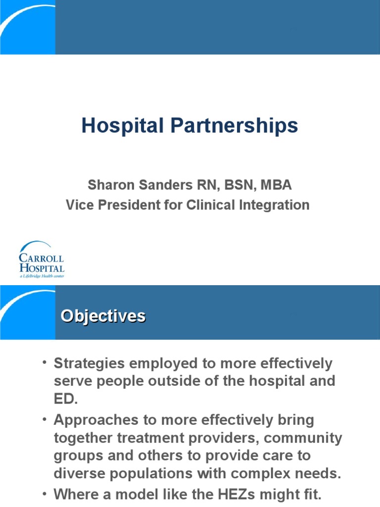 Hospital Partnerships Presentation (Sharon Sanders) | PDF | Health Care ...