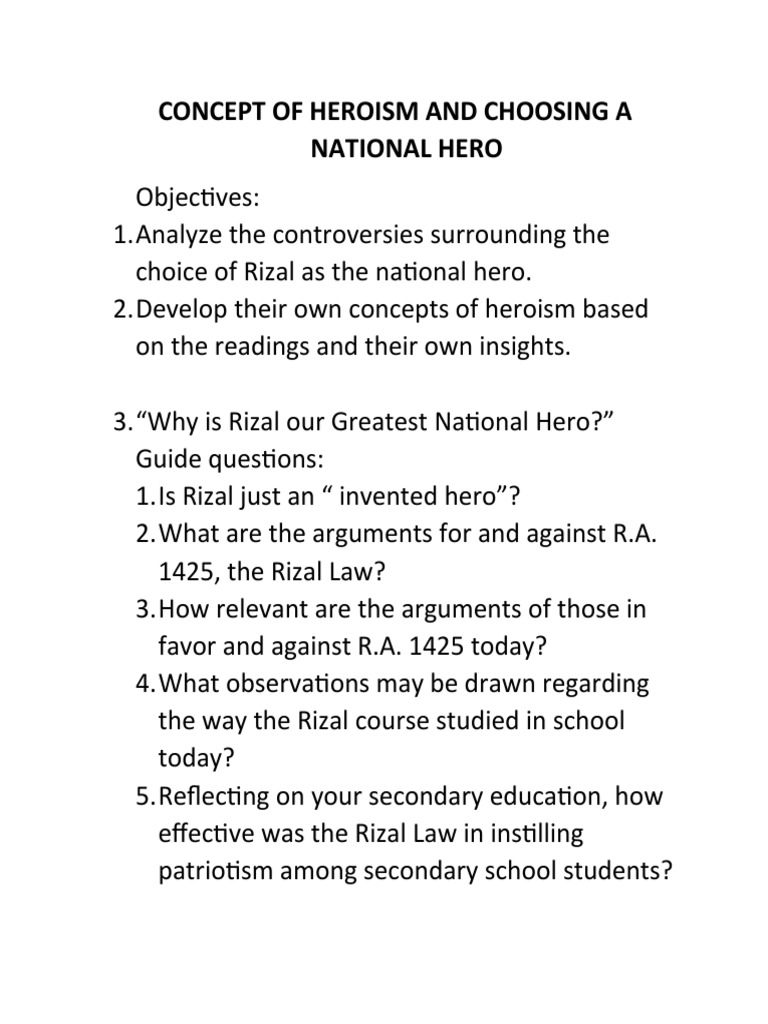 Concept of Heroism and Choosing A National Hero - 124809 | PDF