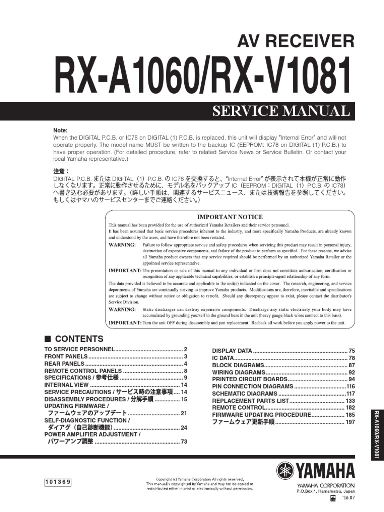 Yamaha Rx-A1060 rx-v1081 | PDF | Ios | I Pod