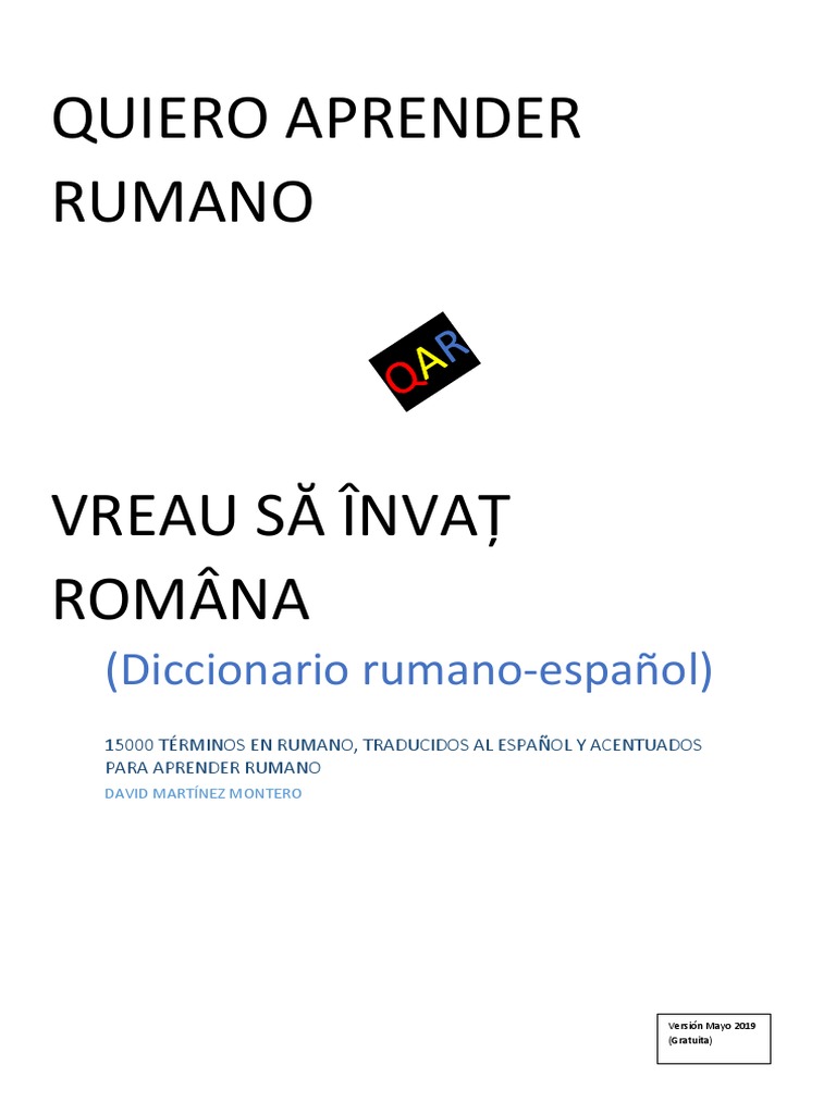 Diccionario QAR 15000 Rumano-Español Mayo 2019 | PDF