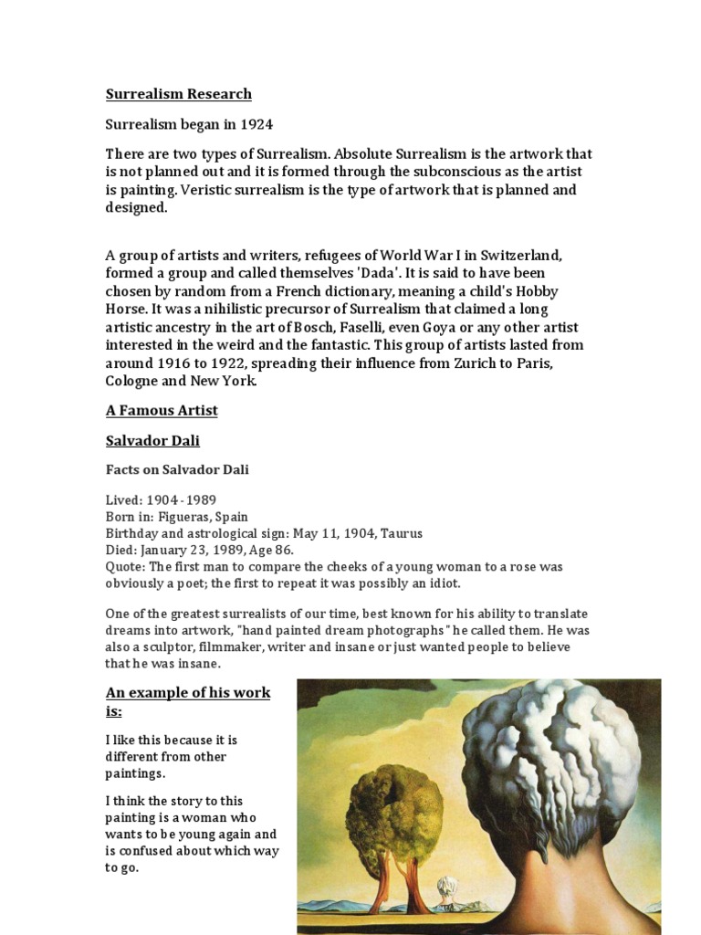 Surrealism Research | PDF