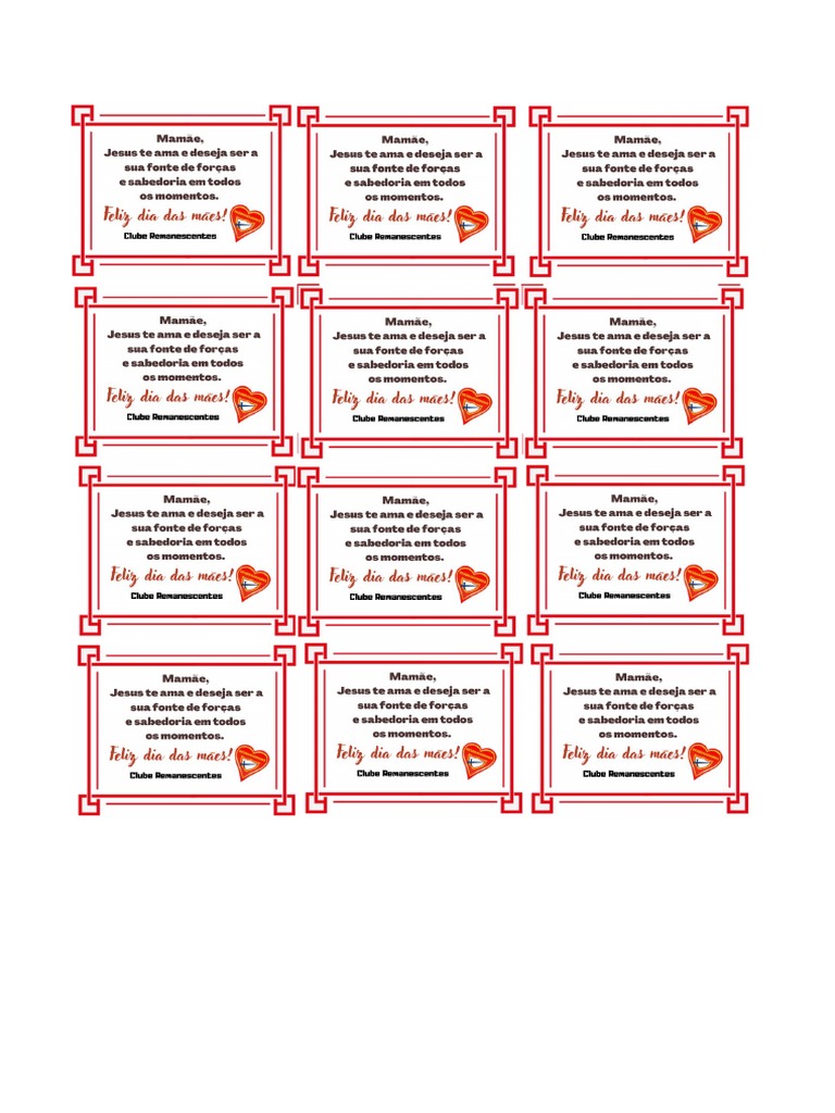 Cartão Dia Das Mães DBV | PDF