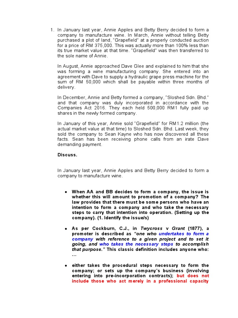 Tutorial 1, Question 2 (2022) | PDF | Misrepresentation | Fiduciary