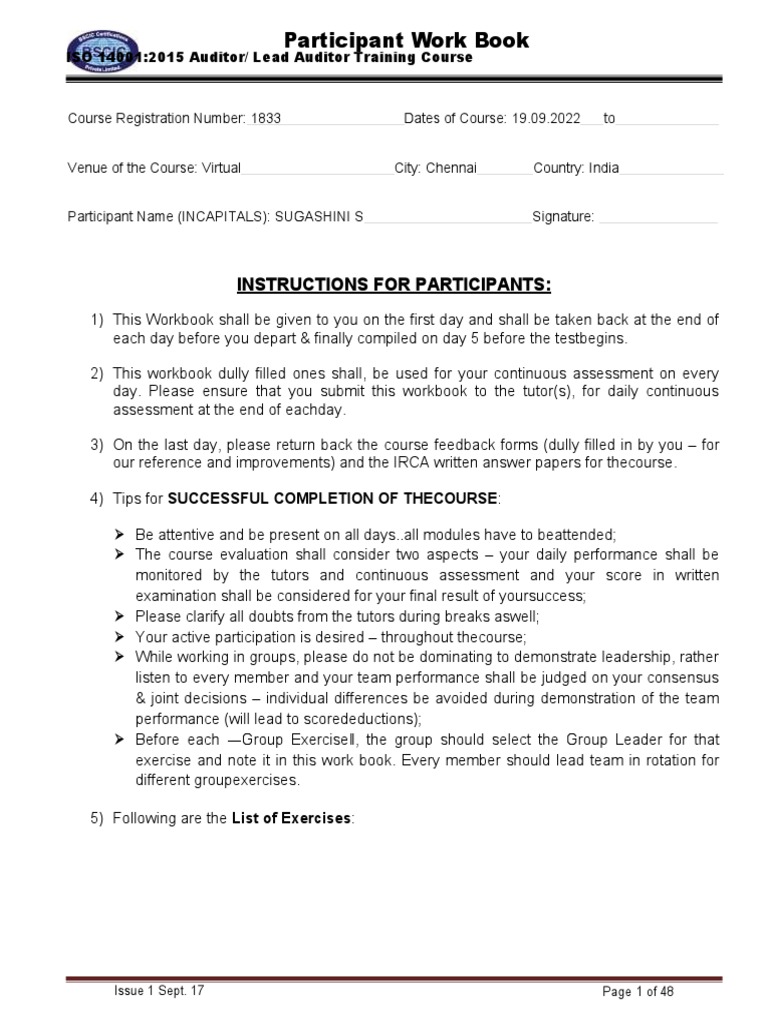 Participant Workbook - S | PDF | Audit